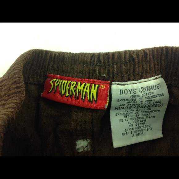 Spiderman | Bottoms | Spiderman Boys Cargo Corduroy Pants 24 M Brown ...